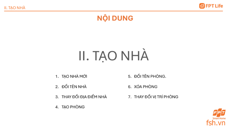 Hướng Dẫn Tạo Nhà App FPT Life Pro